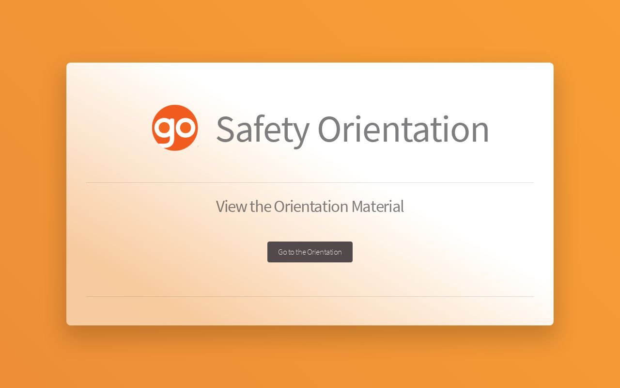 Go Auto Safety Orientation